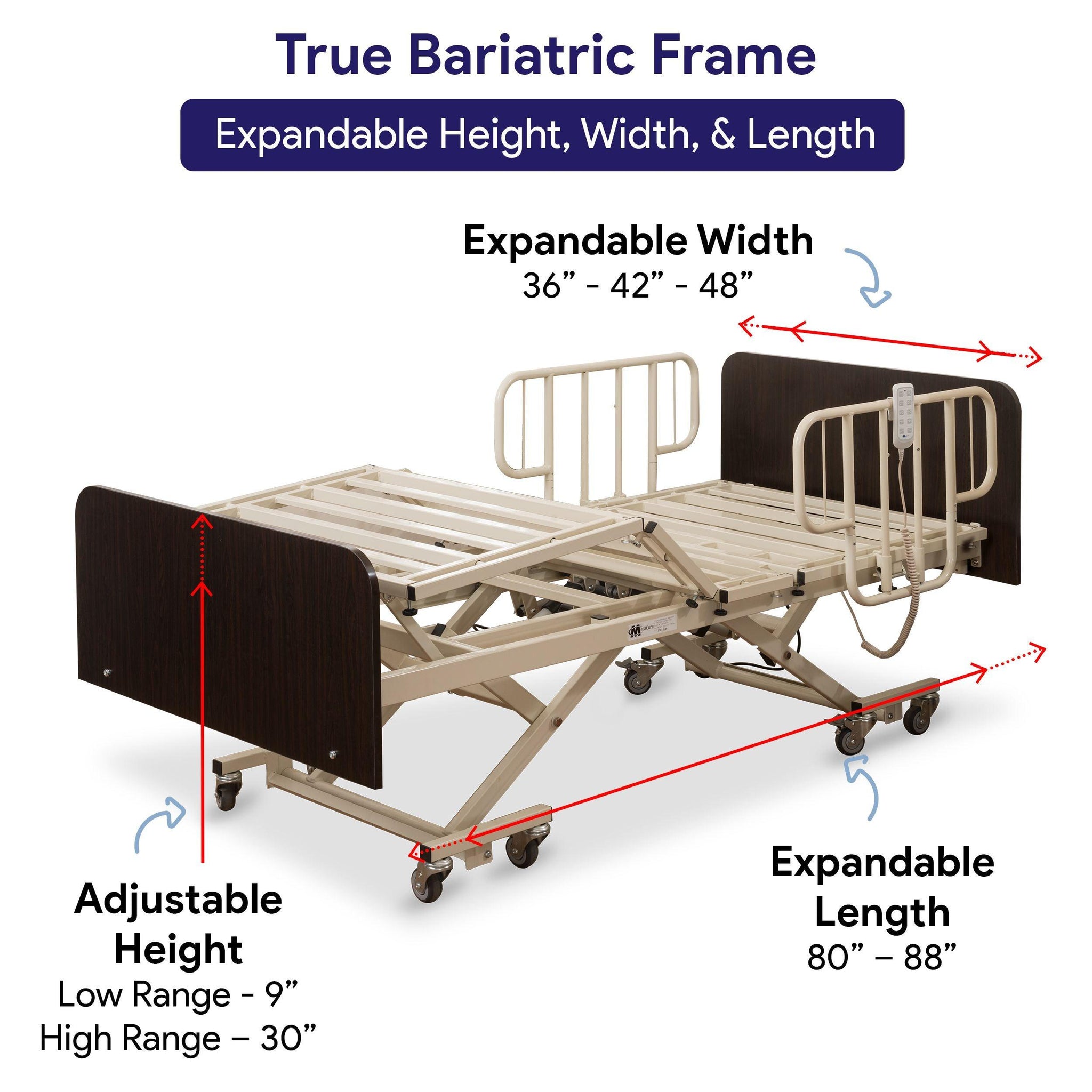 Medacure Adjustable Bariatric Hospital Bed - 750lbs Cap – Medpart.com